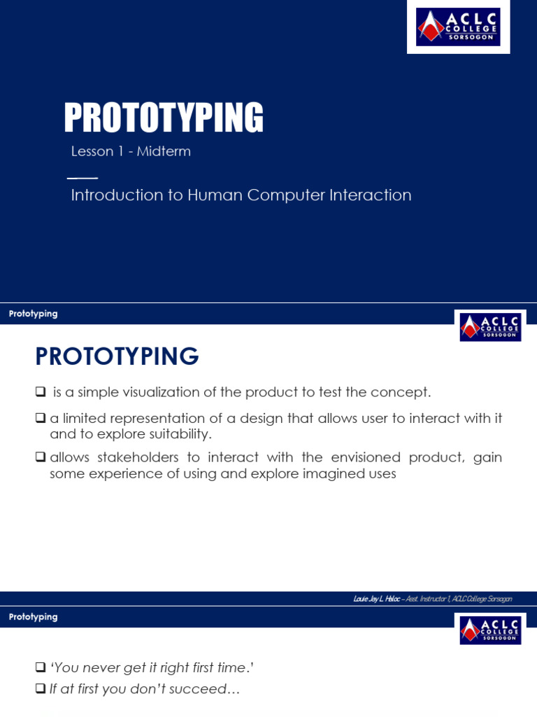 Midterm Lesson Prototyping | PDF | Software Prototyping | Prototype