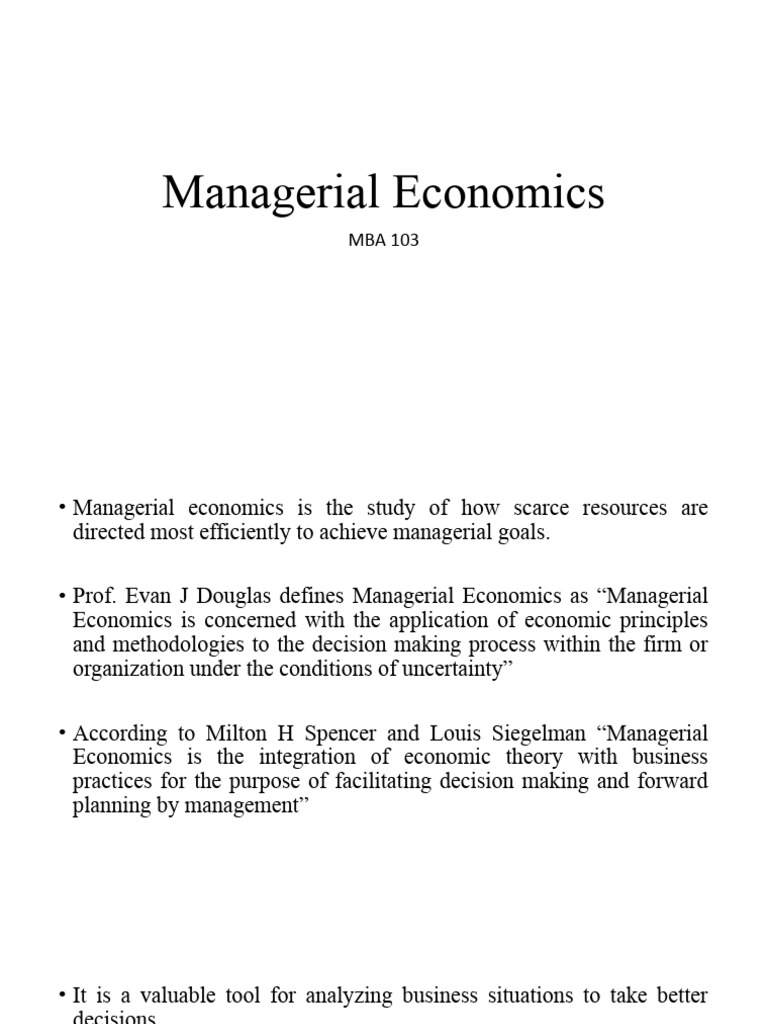 Managerial Economics | PDF | Demand | Economics