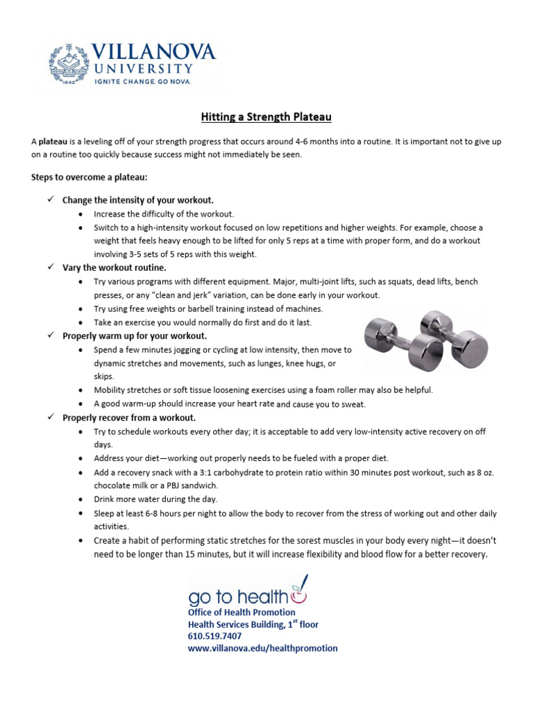 Hitting A Strength Plateau | PDF | Weight Training | Physical Fitness