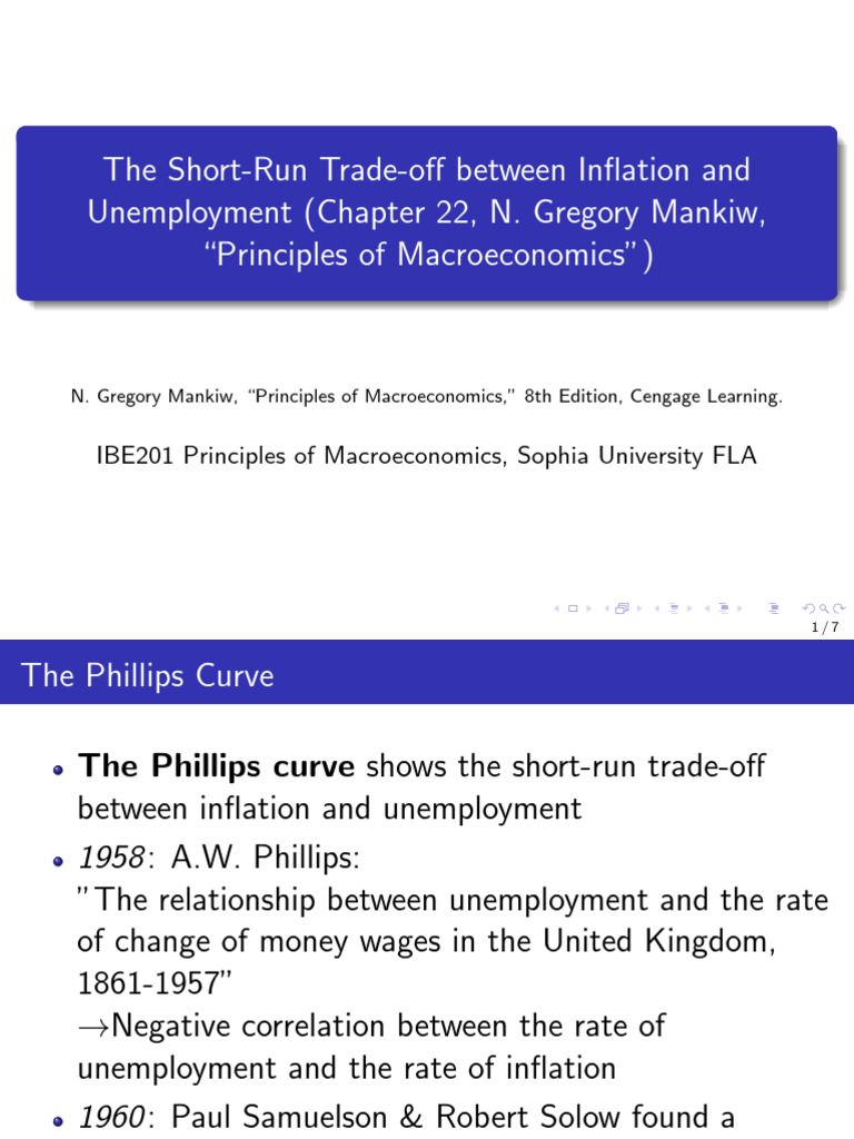 The Short-Run Trade-Off Between Inflation and Unemployment (Chapter 22 ...