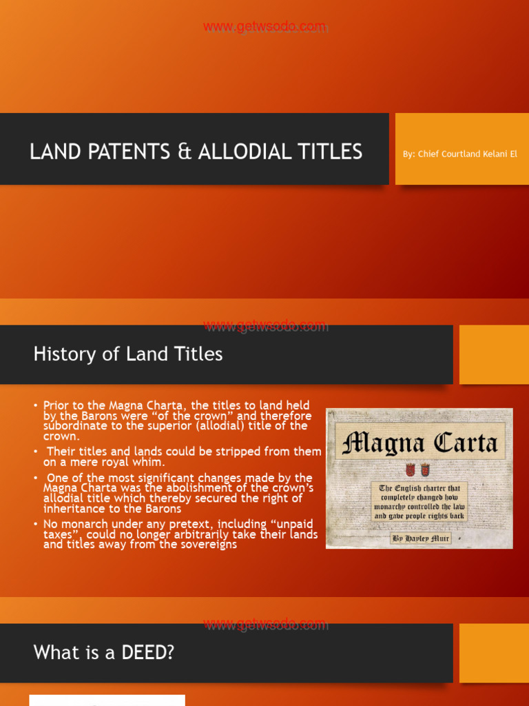 05-Land Patents - Allodial Titles | PDF | Deed | Justice