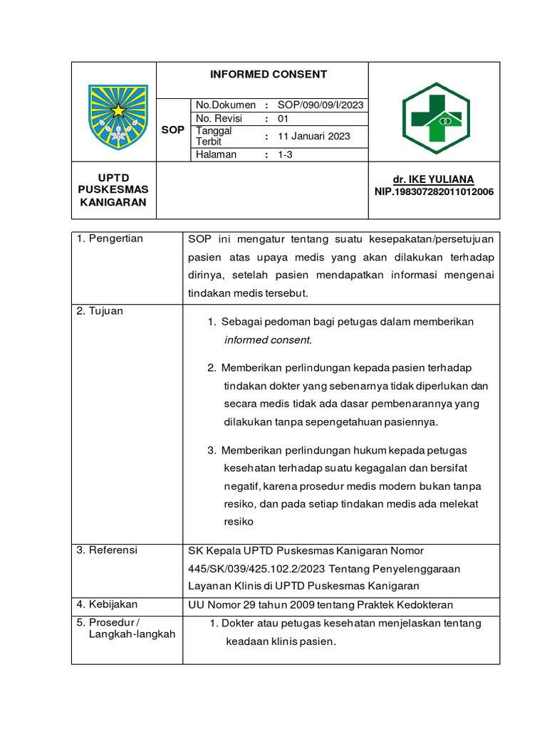 Sop Informed Consent | PDF