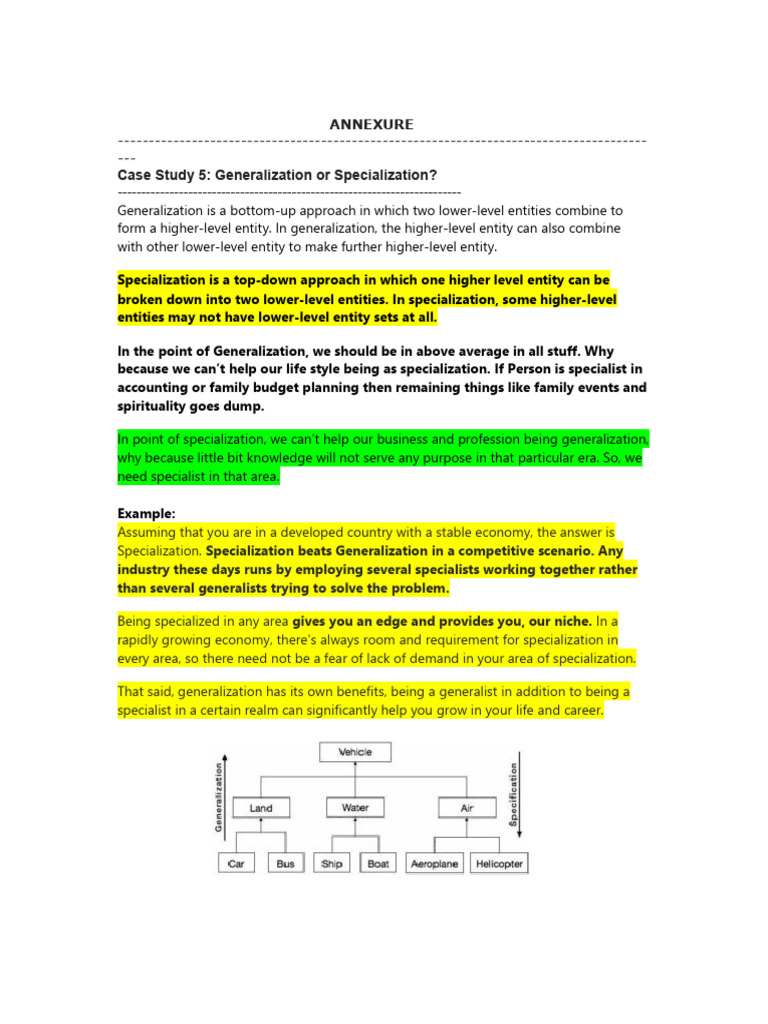 Specialization Vs Generalization | PDF | Chair | Demand