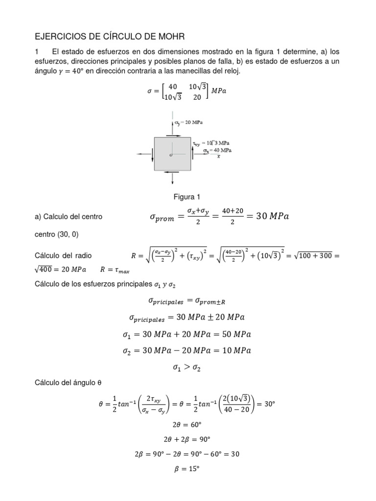EJERCICIOS DE CÍRCULO DE MOHR | PDF