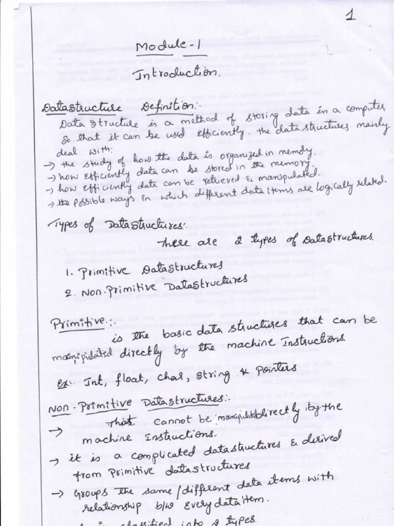 Module 1 Notes Pdf