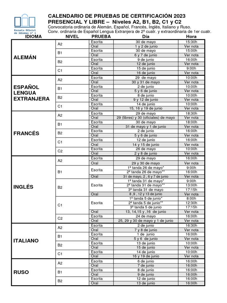 EOI Cal. Cert. A2 B1 B2 C1C2 WEB 2023 1 | PDF