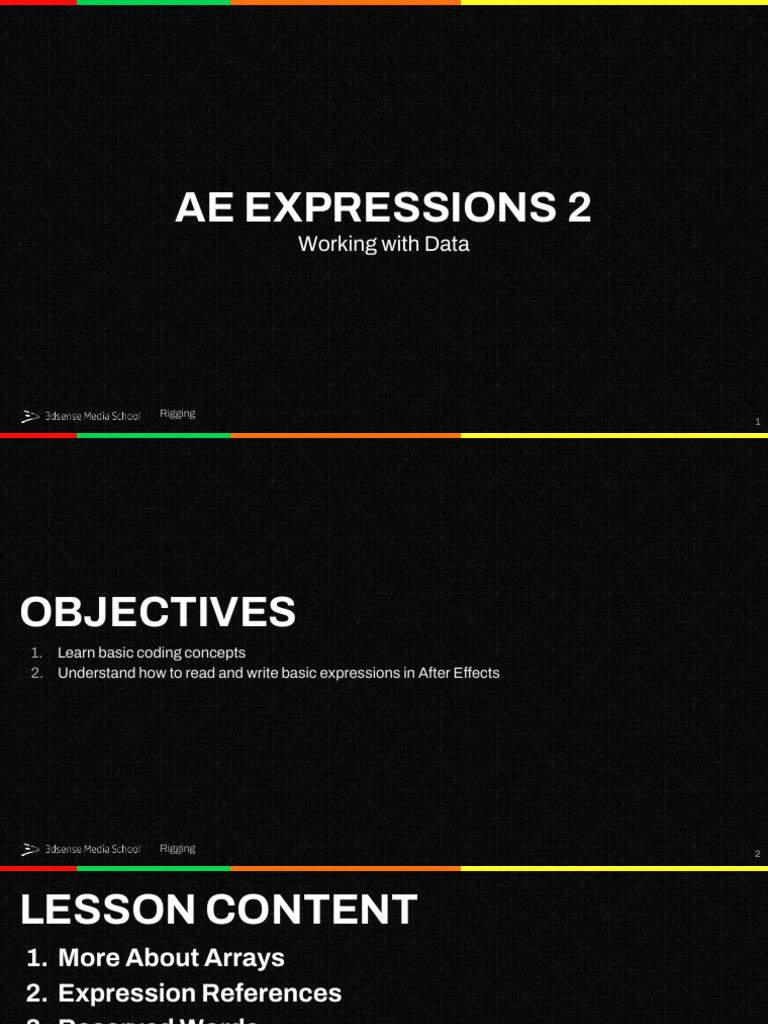 A01 - Lesson03 - Ae Expressions 2 | PDF | Reserved Word | Variable (Computer Science)