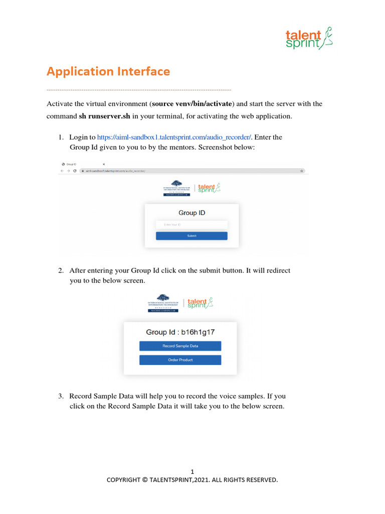 3-Hackathon - III Application Interface Documentation | PDF | Button (Computing) | World Wide Web