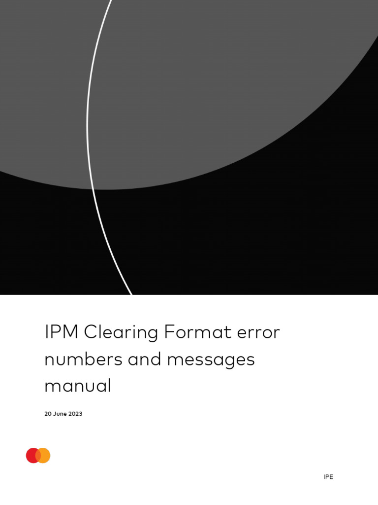 IPM Clearing Format Error Manual | PDF | Code | Cash