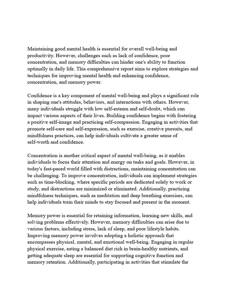 Unlocking Mental Strength - Strategies To Enhance Confidence, Focus ...