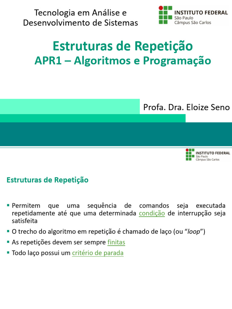 Estruturas de Repetição | PDF | Python (linguagem de programação ...