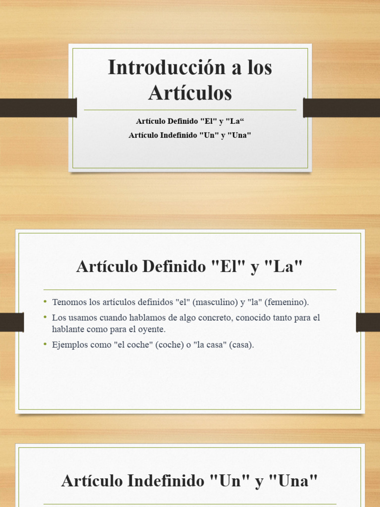 Uso de Artículos Definidos e Indefinidos | PDF