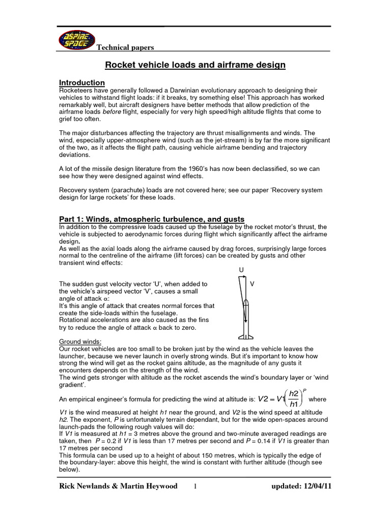 Rocket Airframe Design and Wind Effects | PDF | Beam (Structure) | Bending