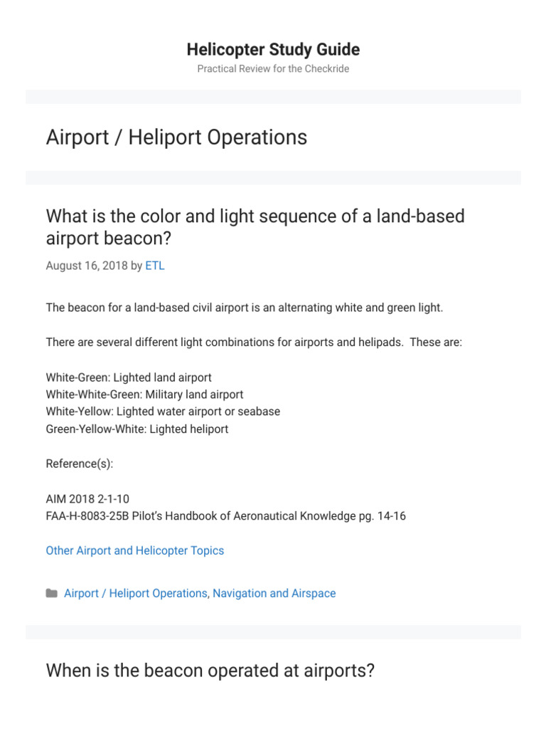 Airport Beacon Light Sequences Explained | PDF | Business | Computers