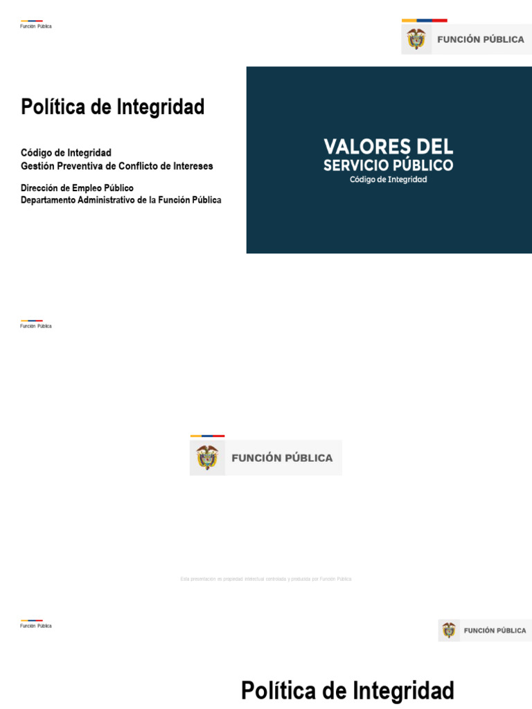 2023-04-20 Presentacion Integridad Codigo Conflicto Interes | PDF | Corrupción política | Moralidad