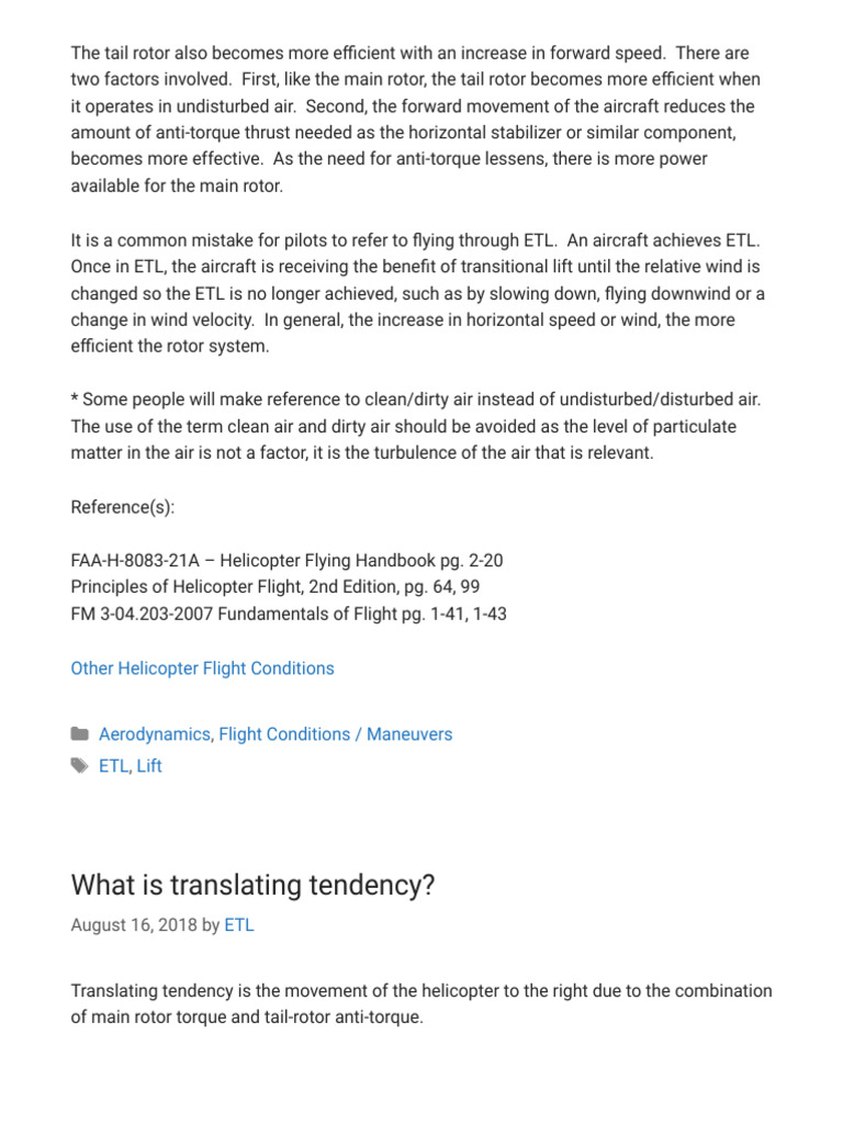 Translating Tendency - Helicopter Study Guide | PDF