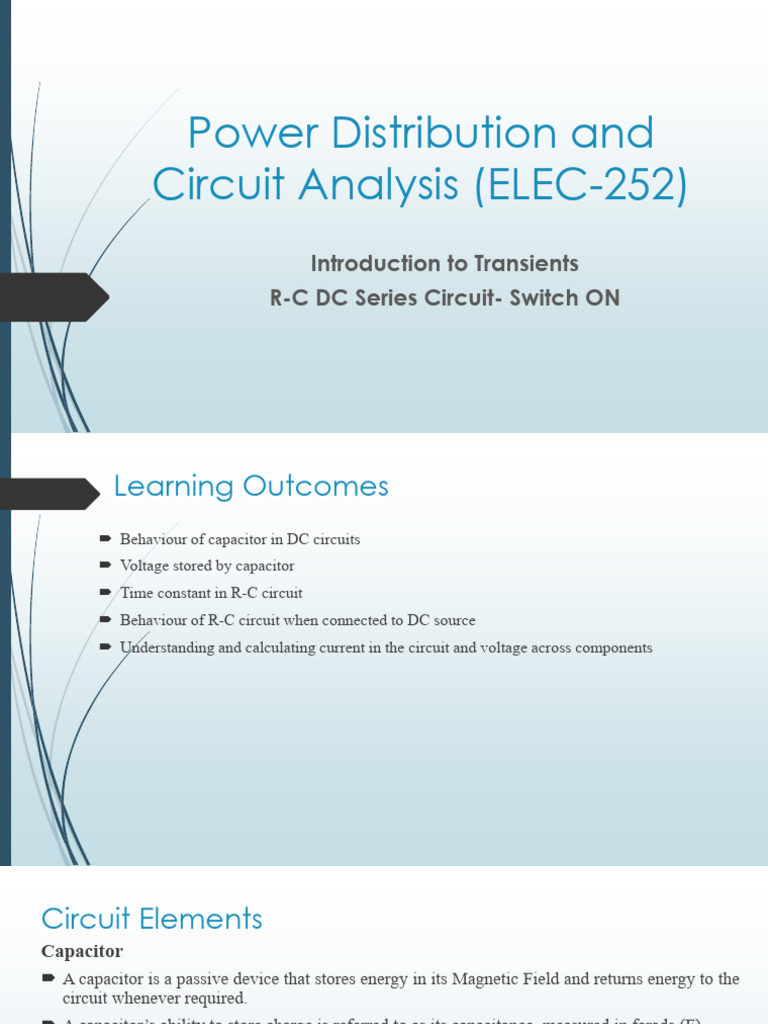 R-C Circuit Analysis and Capacitor Behavior | PDF | Capacitor ...