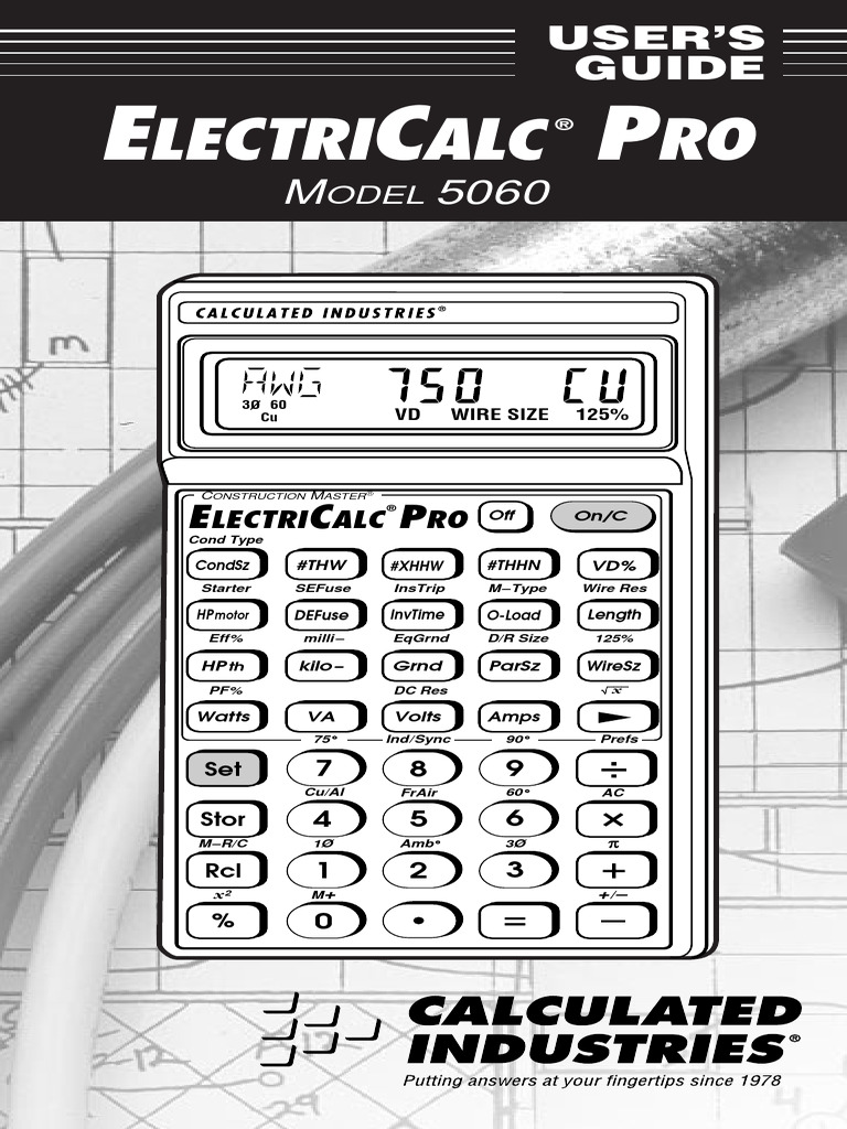 Manual Calculadora Electrica | PDF | Electric Motor | Fuse (Electrical)