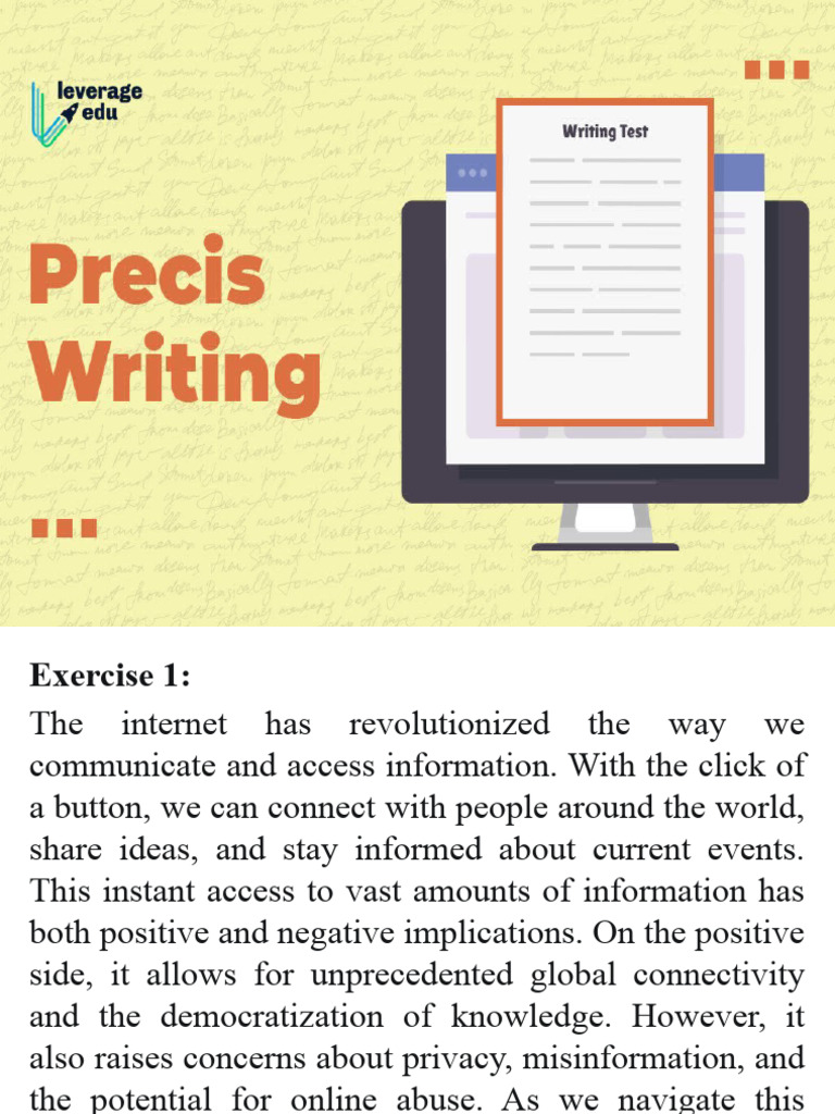 Precis Writing Exercise | PDF