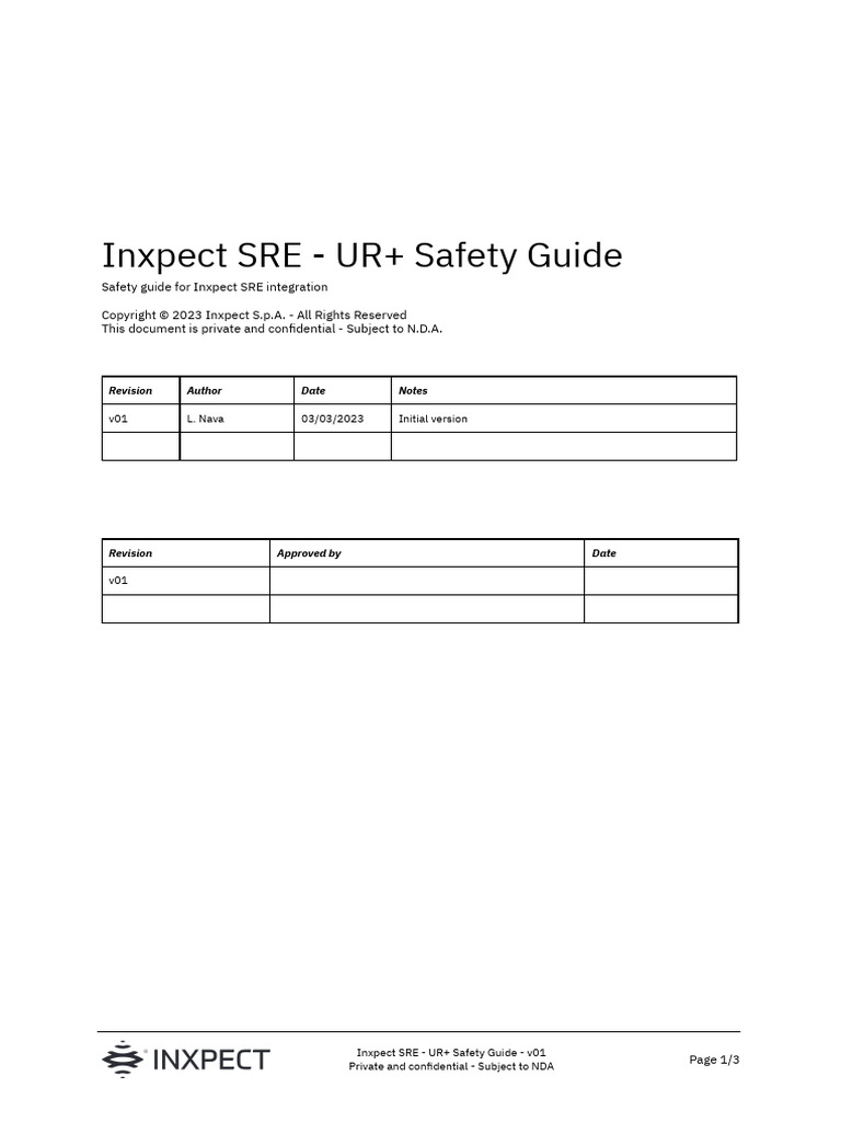 Inxpect SRE-UR+ - SafetyGuide - 9 - 00301 - v01 | PDF | Safety | Risk