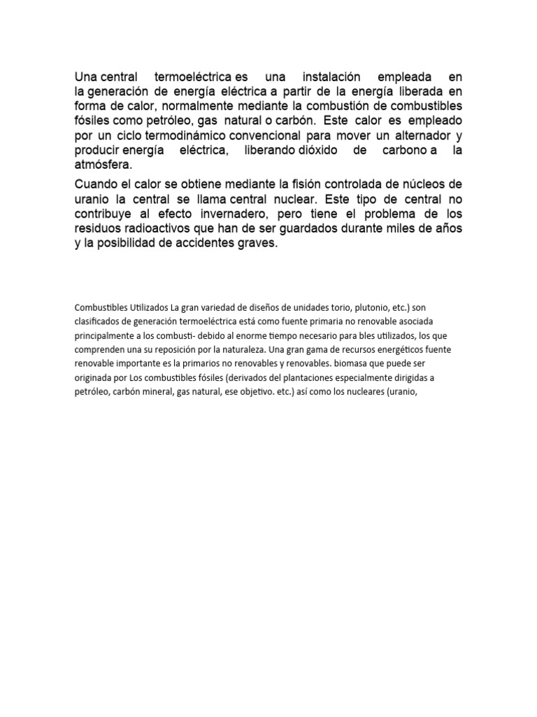 Centrales Termoeléctricas y su Impacto | PDF | Física Aplicada e Interdisciplinaria | Conversión ...