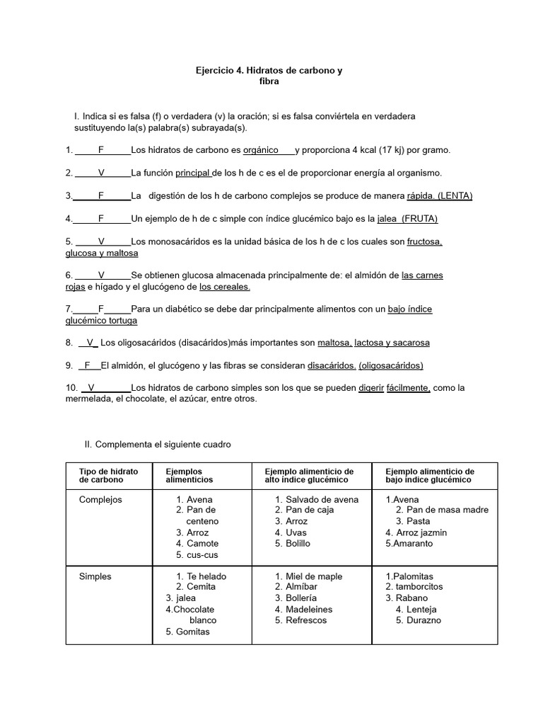 Cuestionario 4. Hidratos de Carbono | Descargar gratis PDF | Carbohidratos | Glucosa