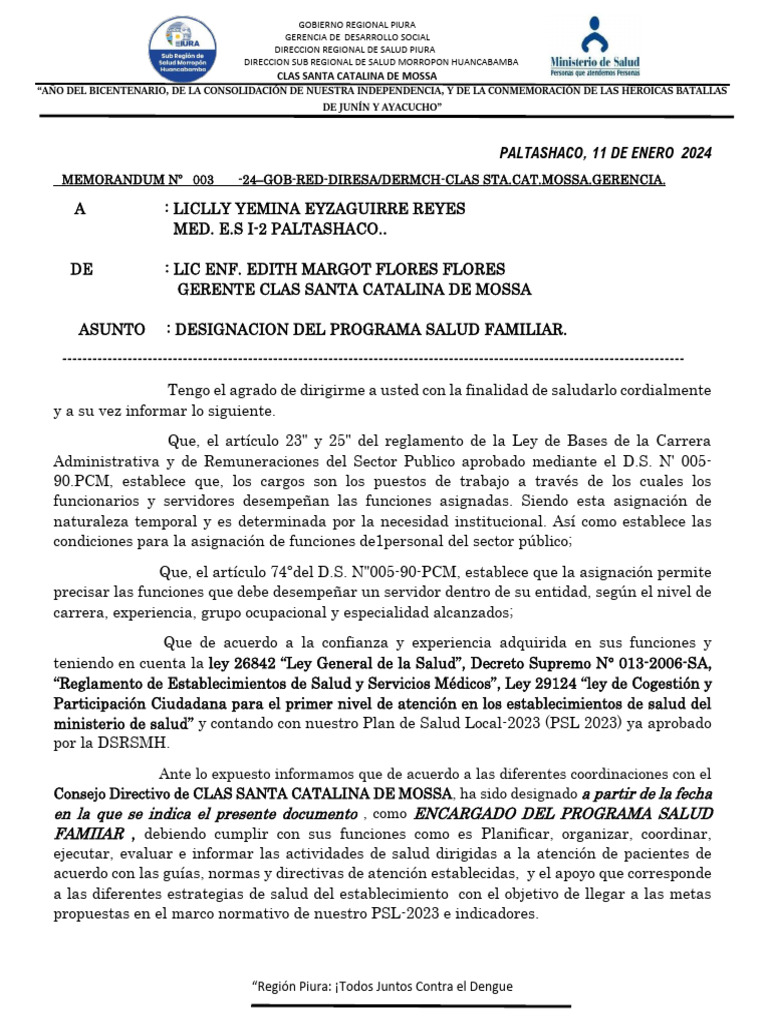 Memorando de Cargos | PDF