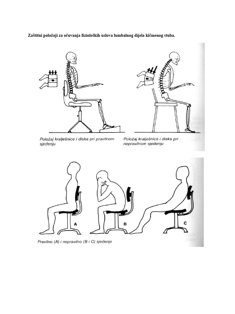 Zastitni polozaji i vjezbe za lumbalnu kicmu | PDF