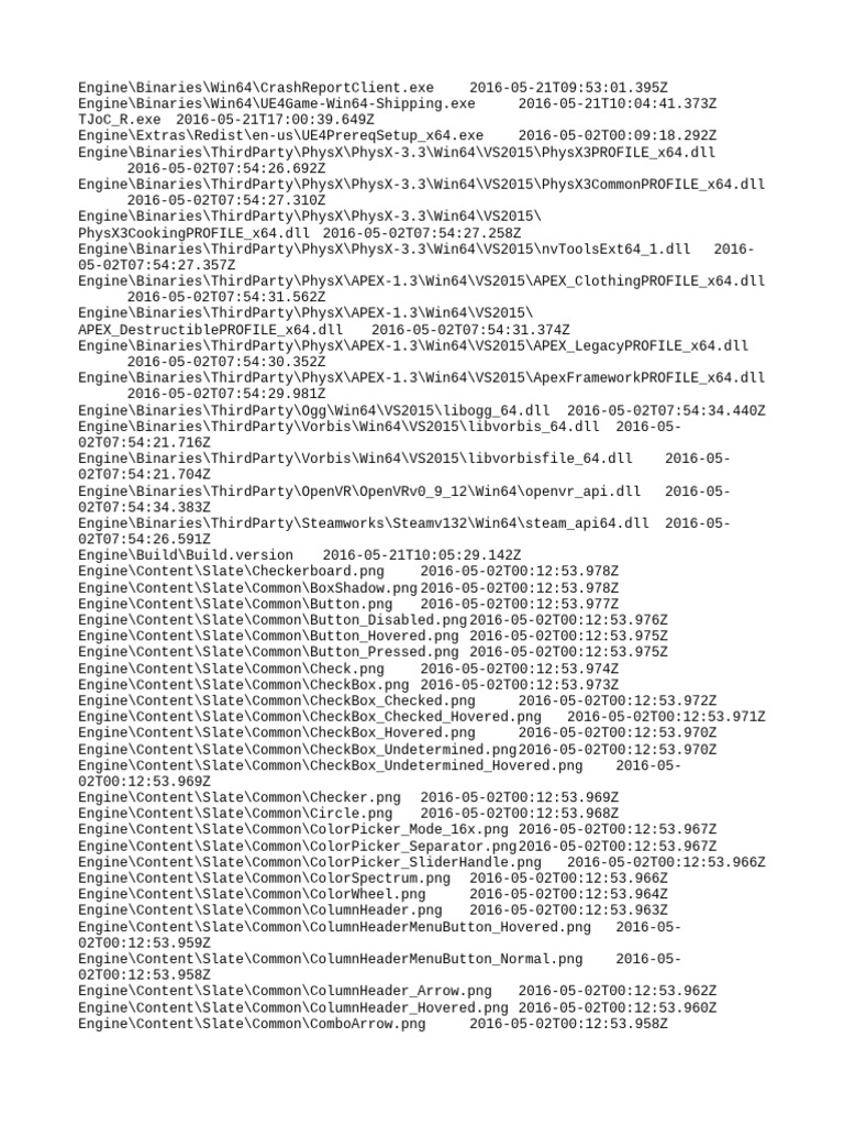 Manifest_NonUFSFiles_Win64 | PDF | Shader | Software Engineering
