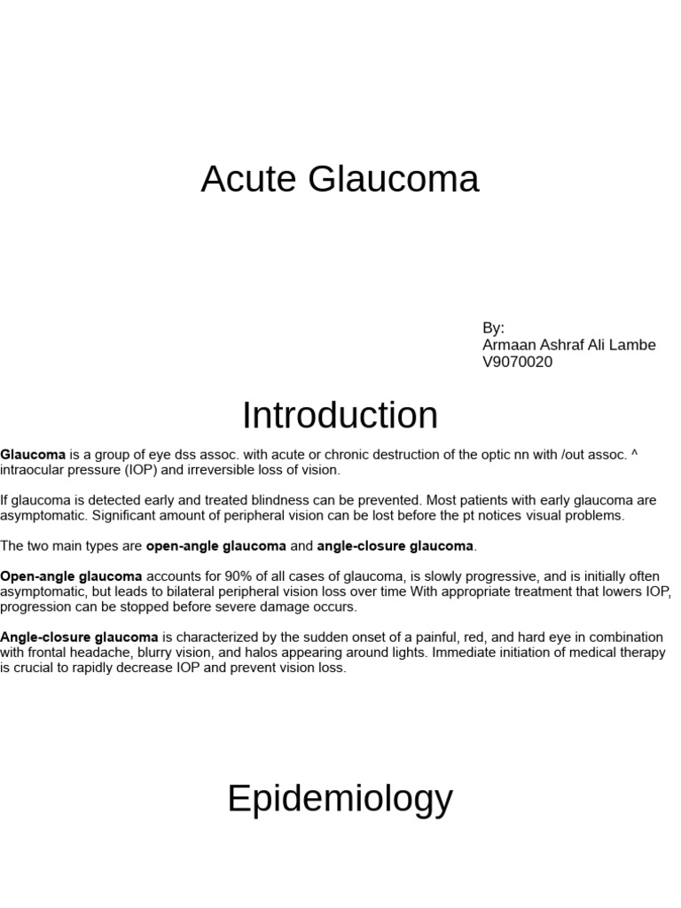 Glaucoma Pdf Glaucoma Ophthalmology