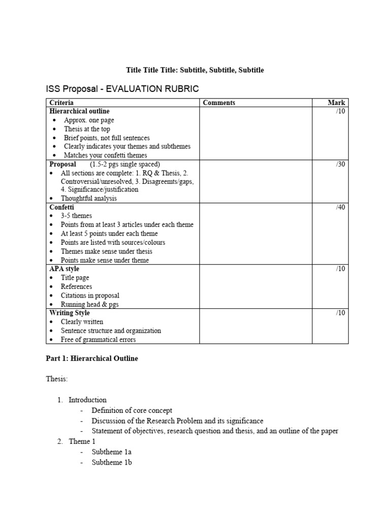 ISS Proposal Template | PDF | Thesis | Cognitive Science