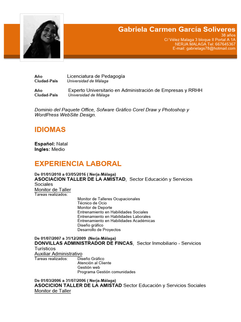Curriculum Vitae Gabriela | PDF