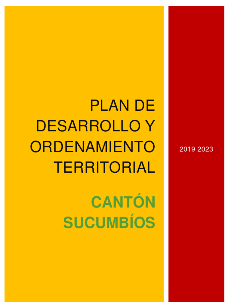 Pdot Sucumbios 2019 2023 | PDF | Planificación | Agua