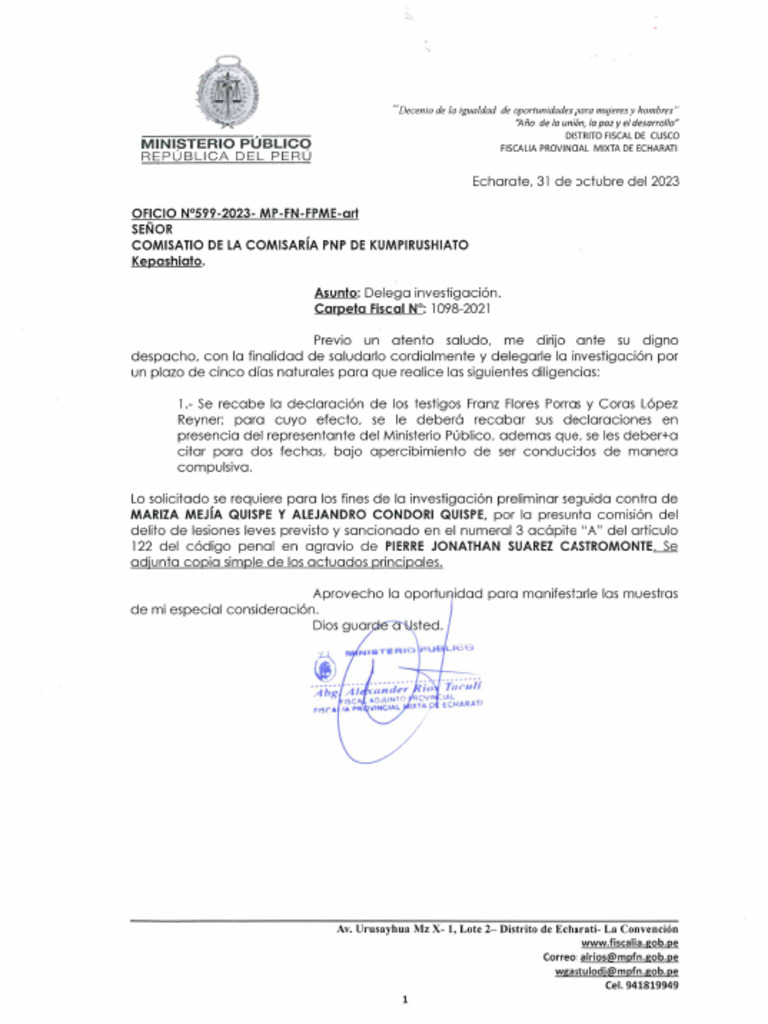 Oficio Comisaria | PDF