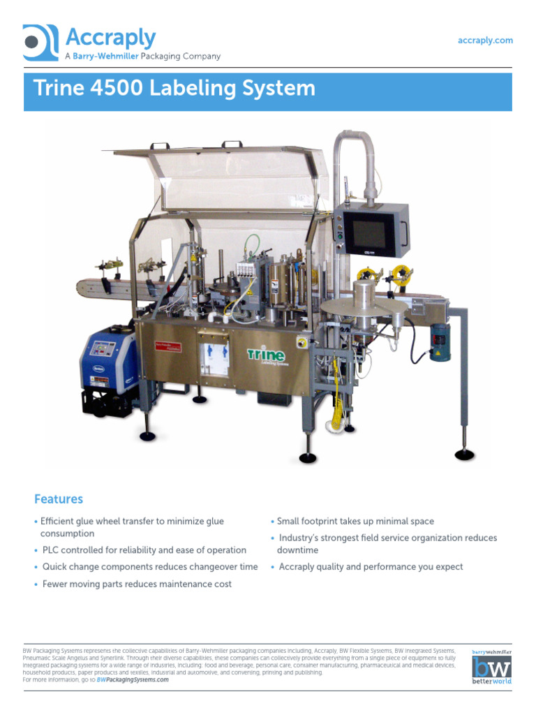 Trine 4500 Roll-Fed Labeling System | PDF | Packaging And Labeling ...