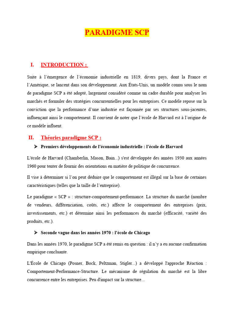 Paradigme SCP | PDF | Marché (Économie) | Business