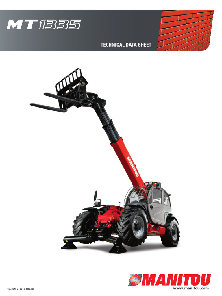 Manitou 3.5T 13 Meter MT1335 Specs | PDF | Brake | Automotive Technologies