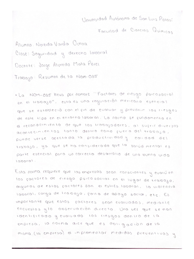Resumen Nom-035 | PDF