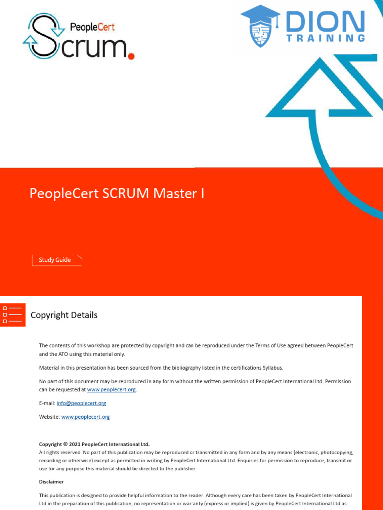 PeopleCert Scrum Master I (Study Guide) | Download Free PDF | Scrum ...
