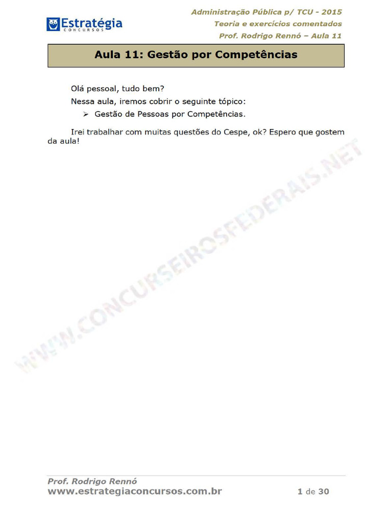 Aula 11 | PDF | Gestão de recursos humanos | Competência (Recursos Humanos)