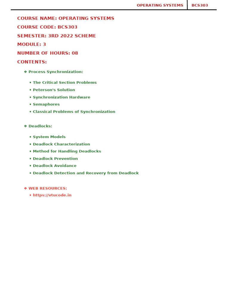 @vtucode - In-2022-Scheme-Module-3-3rd semester-CSE | PDF | Process (Computing) | Computer ...