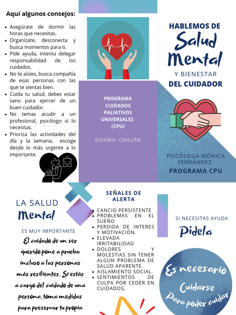 Triptico Salud Mental Del Cuidador | PDF | Sicología | Ciencias del ...
