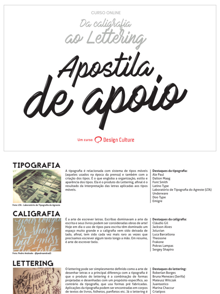Curso de Caligrafia e Lettering Grátis | PDF