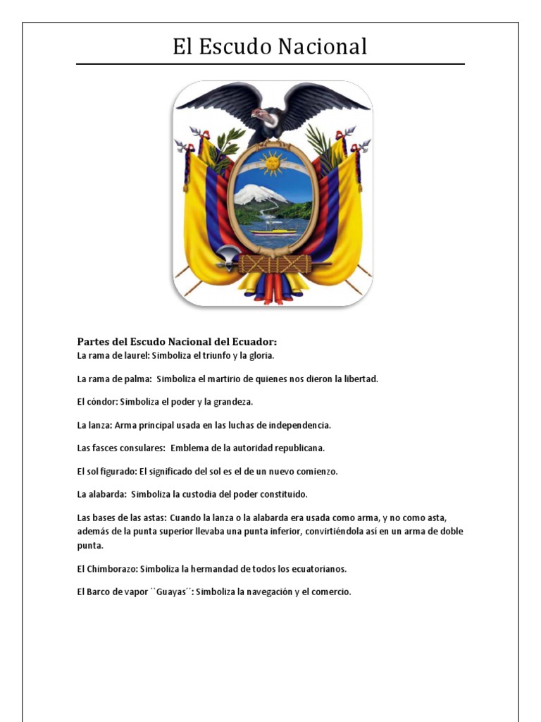 Partes Del Escudo Nacional Del Ecuador | PDF