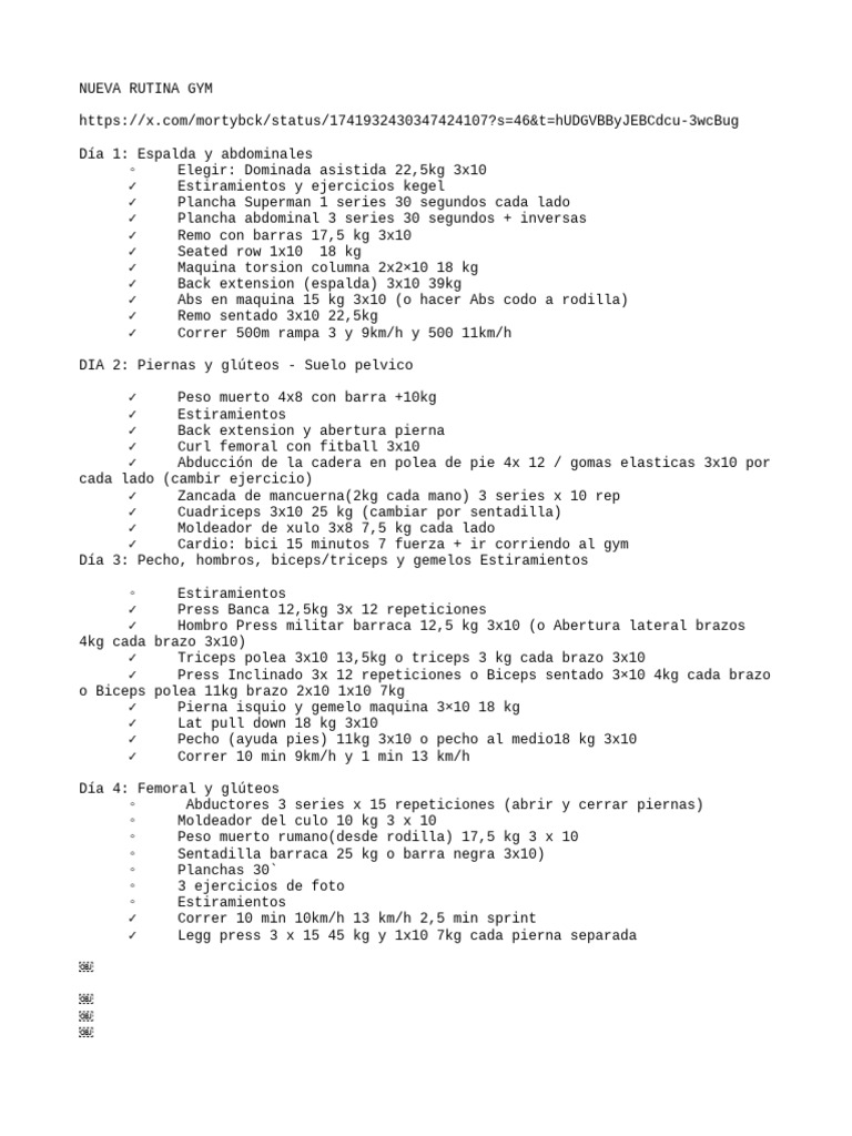 Rutina Gym | PDF