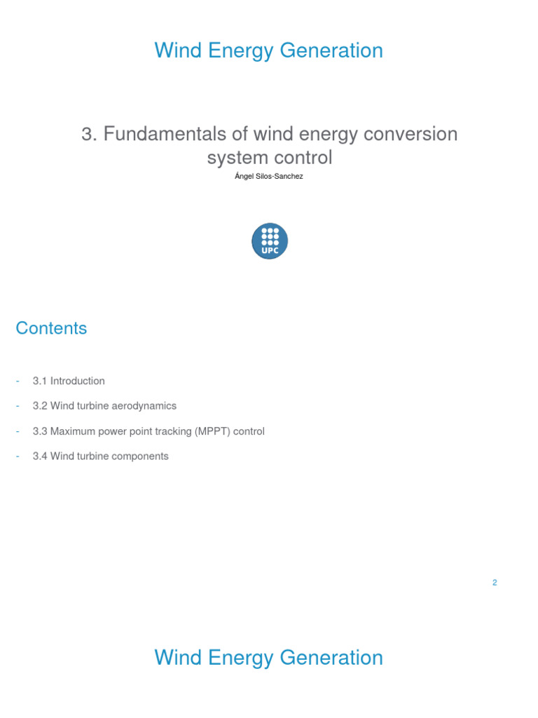 Fundamentals of Wind Energy Conversion System Control V 16.0 | PDF ...