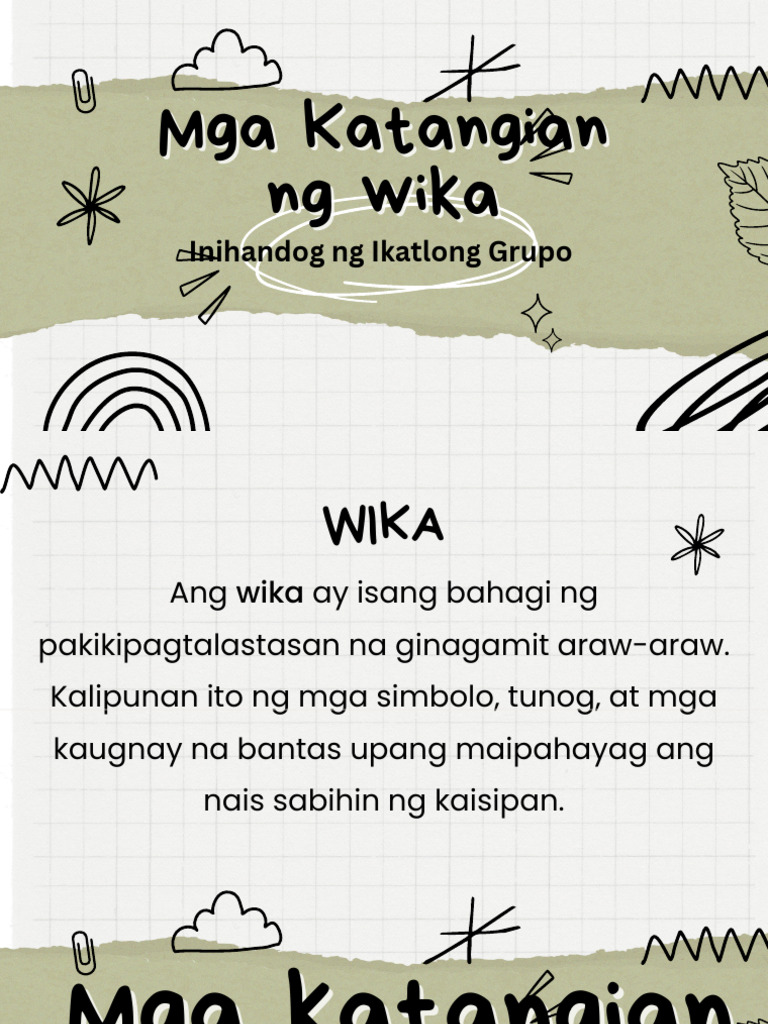 Mga Katangian NG Wika | PDF