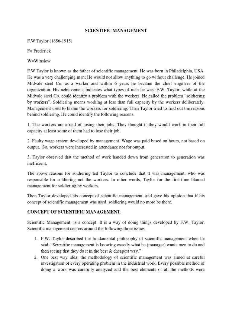 Scientific Management | PDF | Science