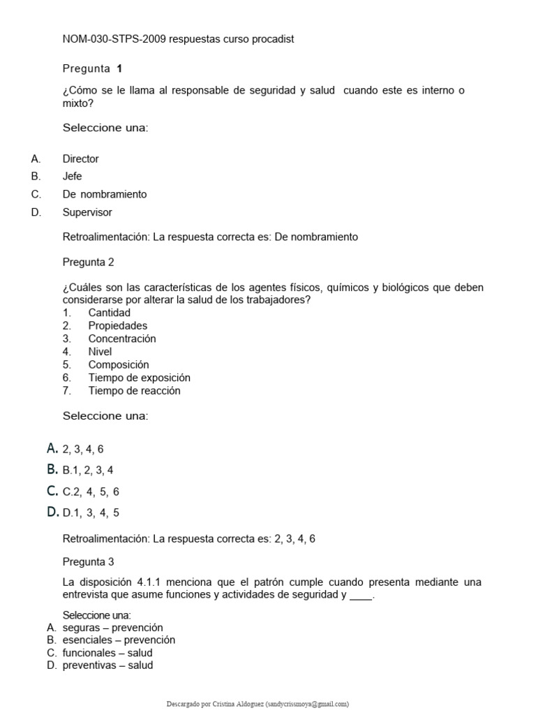 Nom 030 Stps 2009 Respuestas Unidades | PDF