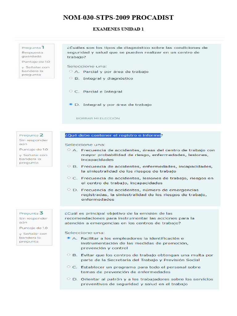 Nom 030 Procadist Curso Examenes | PDF | Negocios | Tecnología